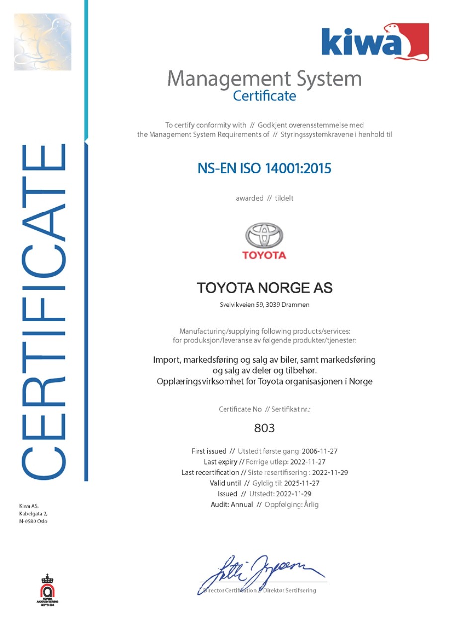 Toyota Norge | Miljø | Toyotas miljøpolitikk